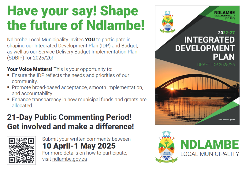 DRAFT Ndlambe IDP 2025 2026 – Ndlambe Local Municipality